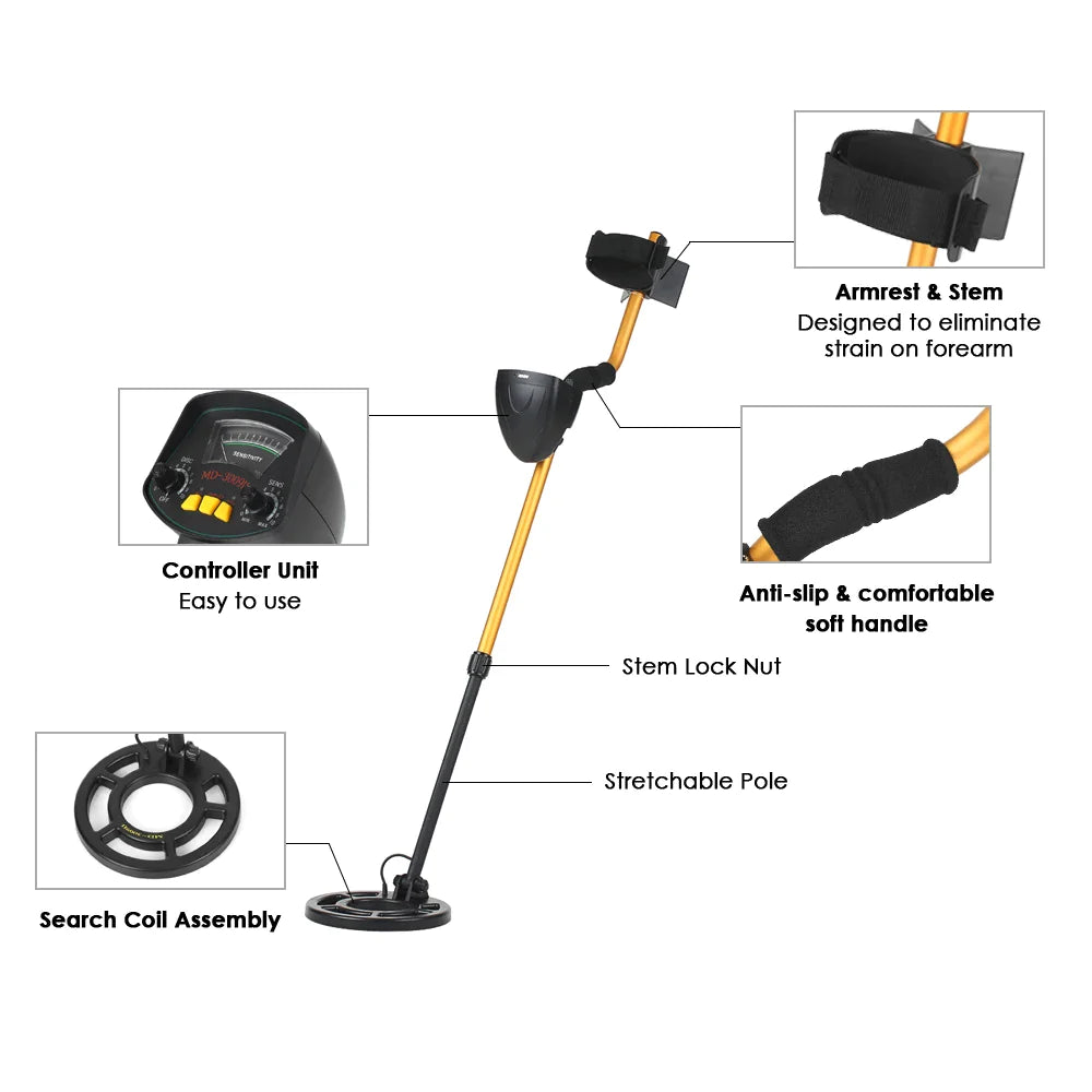 Professional MD3009II Underground Gold Metal Detector Ground Metal Det ...